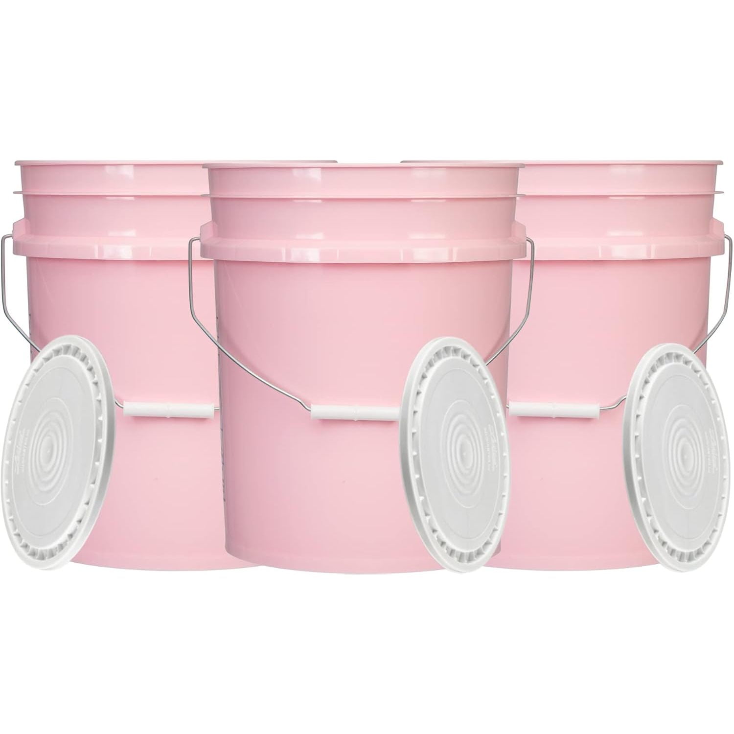 House Naturals 5 Gallon Pink Food Grade Plastic Storage Bucket with Lid ...