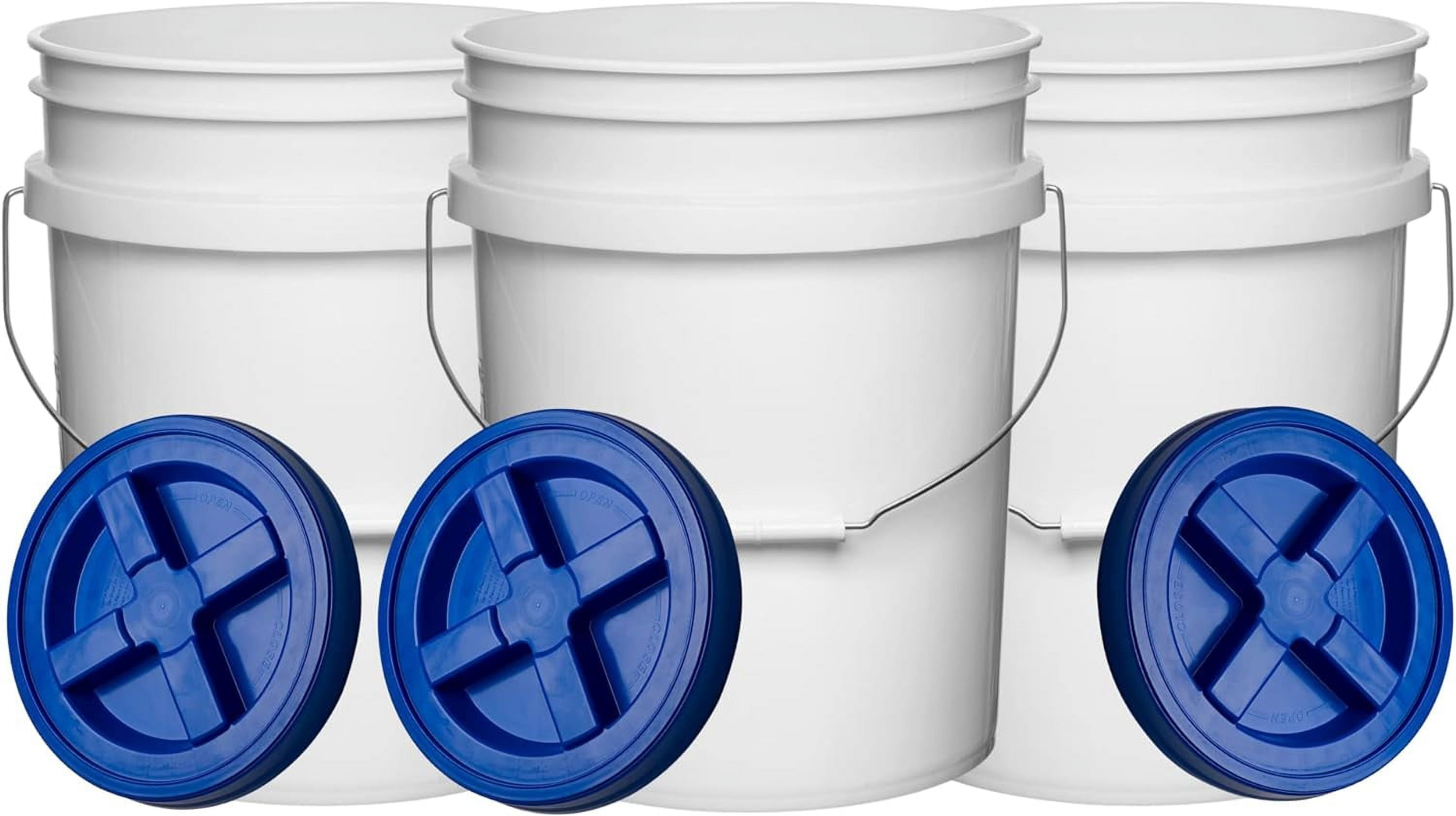House Naturals 5 Gallon Plastic Bucket Pail Food Grade with Blue Screw ...