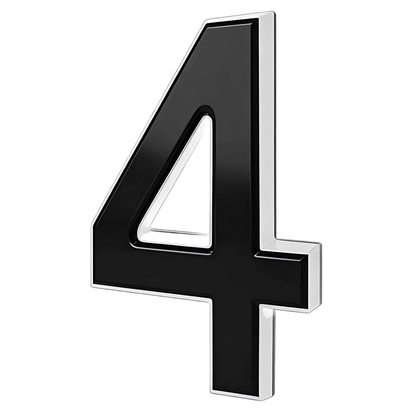 House Number Plaque, 6 in Solar Digit 4, Lighted Address Sign, Black ...
