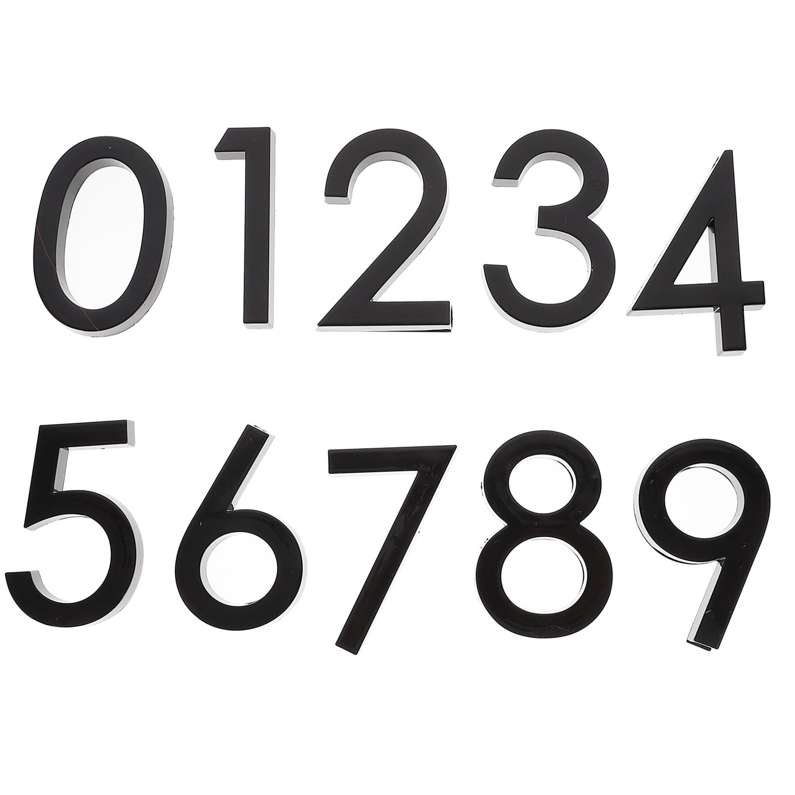 House Number Sign Self-adhesive Mailbox Numbers 0-9 Black (10pcs ...