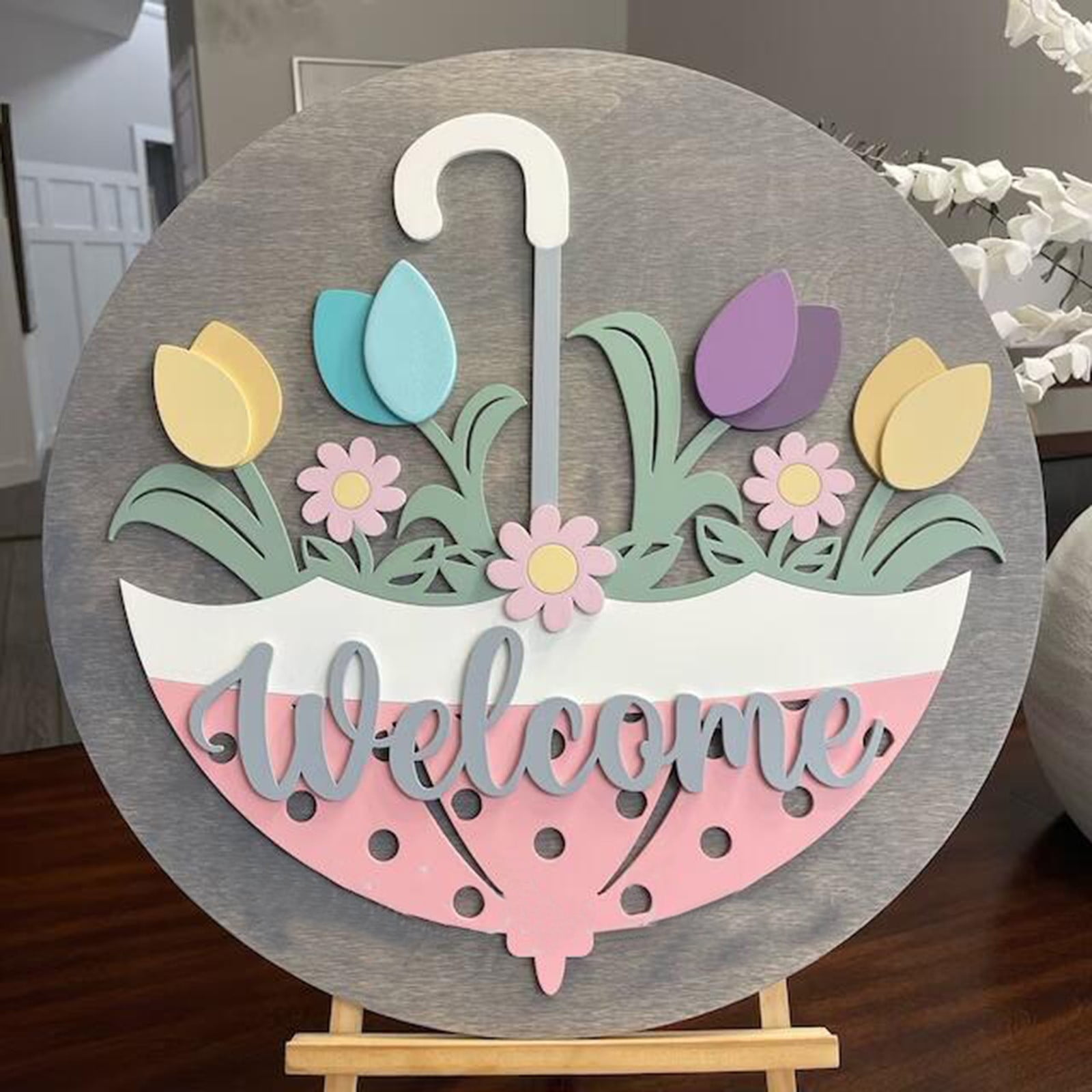 House Number,Umbrella Door Hanger Umbrella Welcome Decor Round Door ...