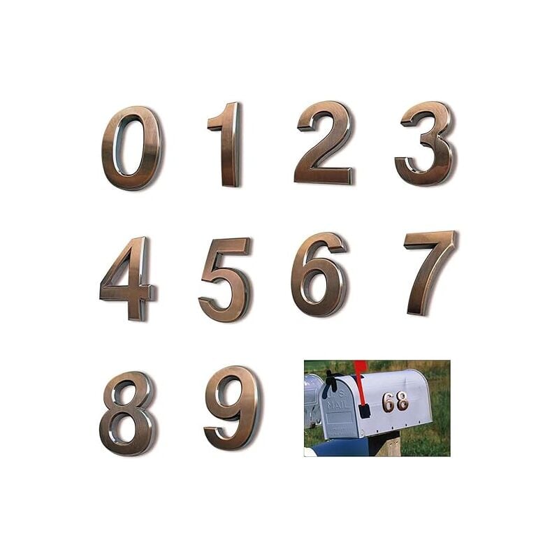House Numbers, Metal Plating Process ABS Plastic With 3D Arc Design ...