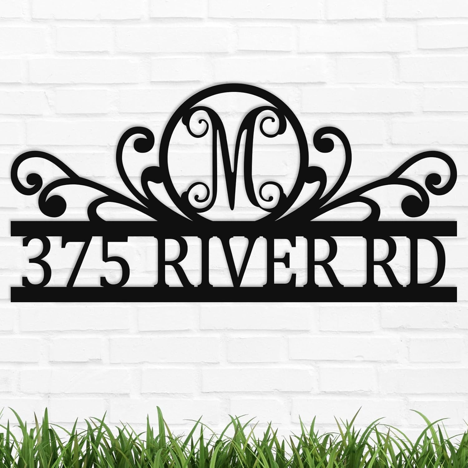 House Numbers for Outside With Custom Initial, Custom Metal House ...