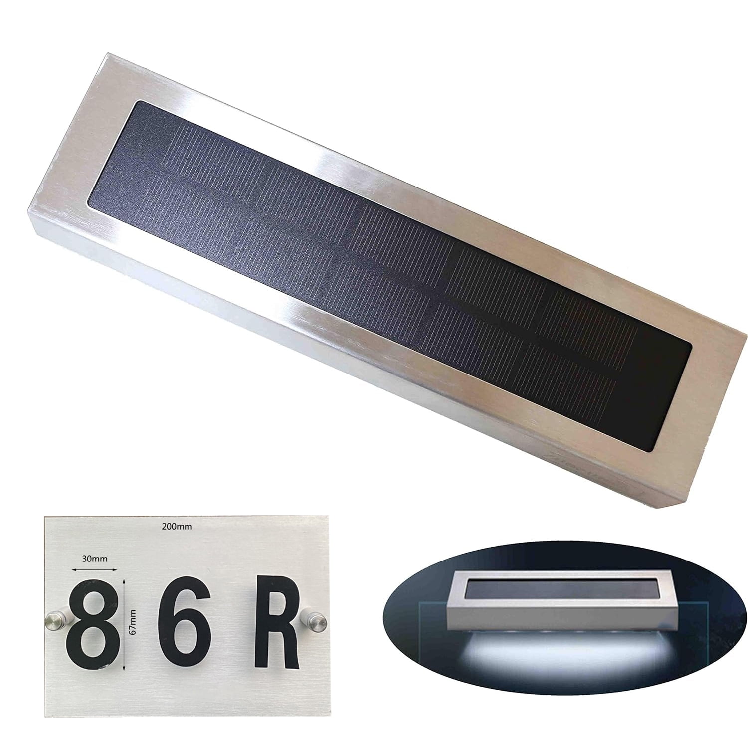 House Numbers for Outside Light Up, Solar Powered Address Sign, Lighted ...