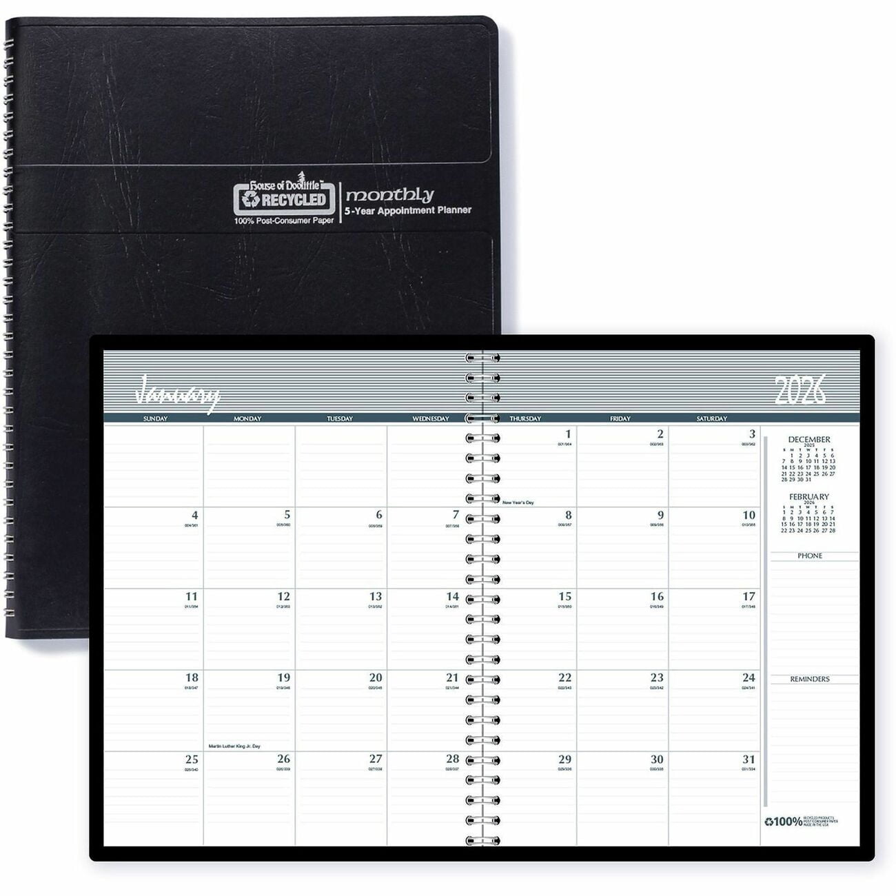 House of Doolittle 262502 11 in. x 8.5 in. 62-Month (Dec 2025-Jan 2031 ...