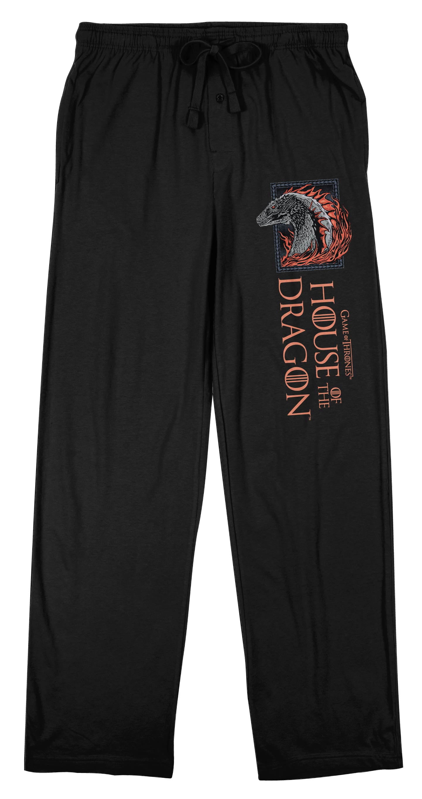 House Of The Dragon Dragon Portrait Art Men's Black Sleep Pajama Pants ...