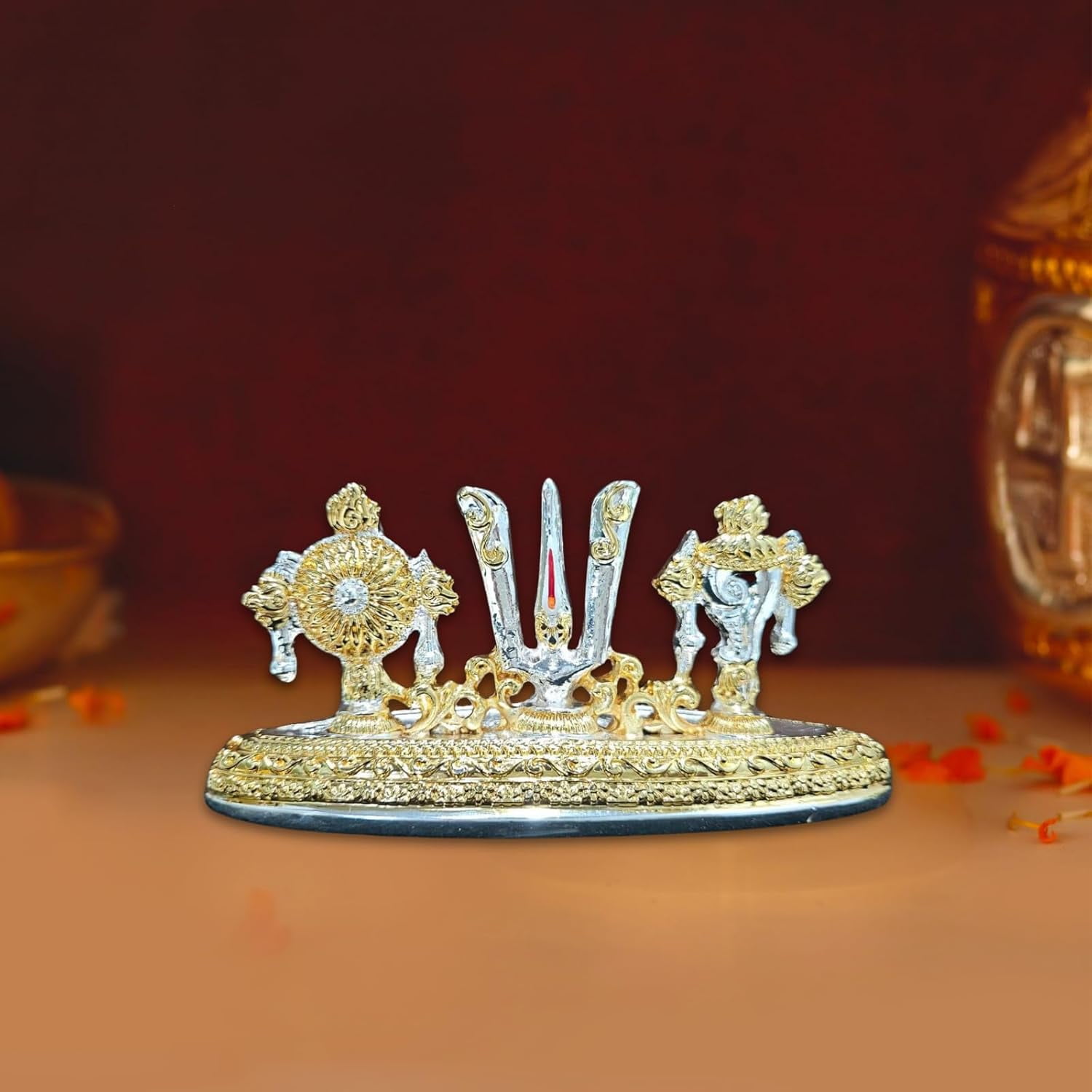 House Of Wemy Tirupathi Balaji Symbol Shankh Chakra Namah Stand for Car ...