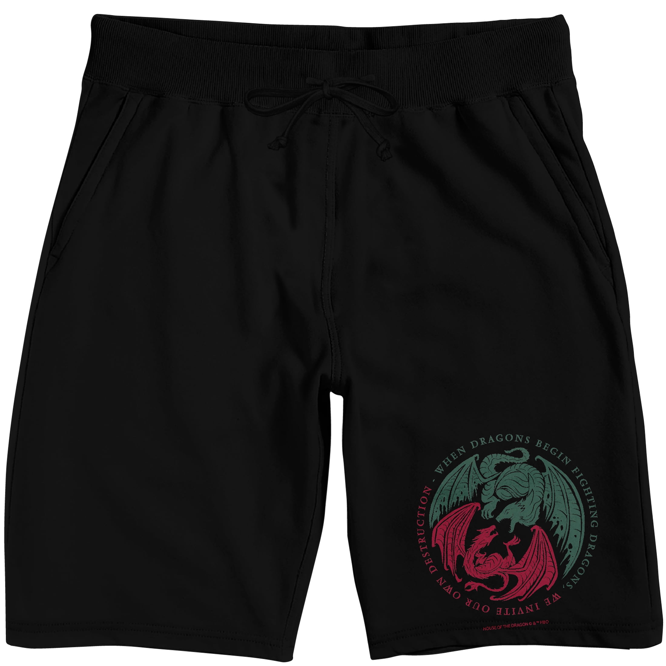 House Of the Dragon Dragons Circle Adult Black Sleep Pajama Shorts ...