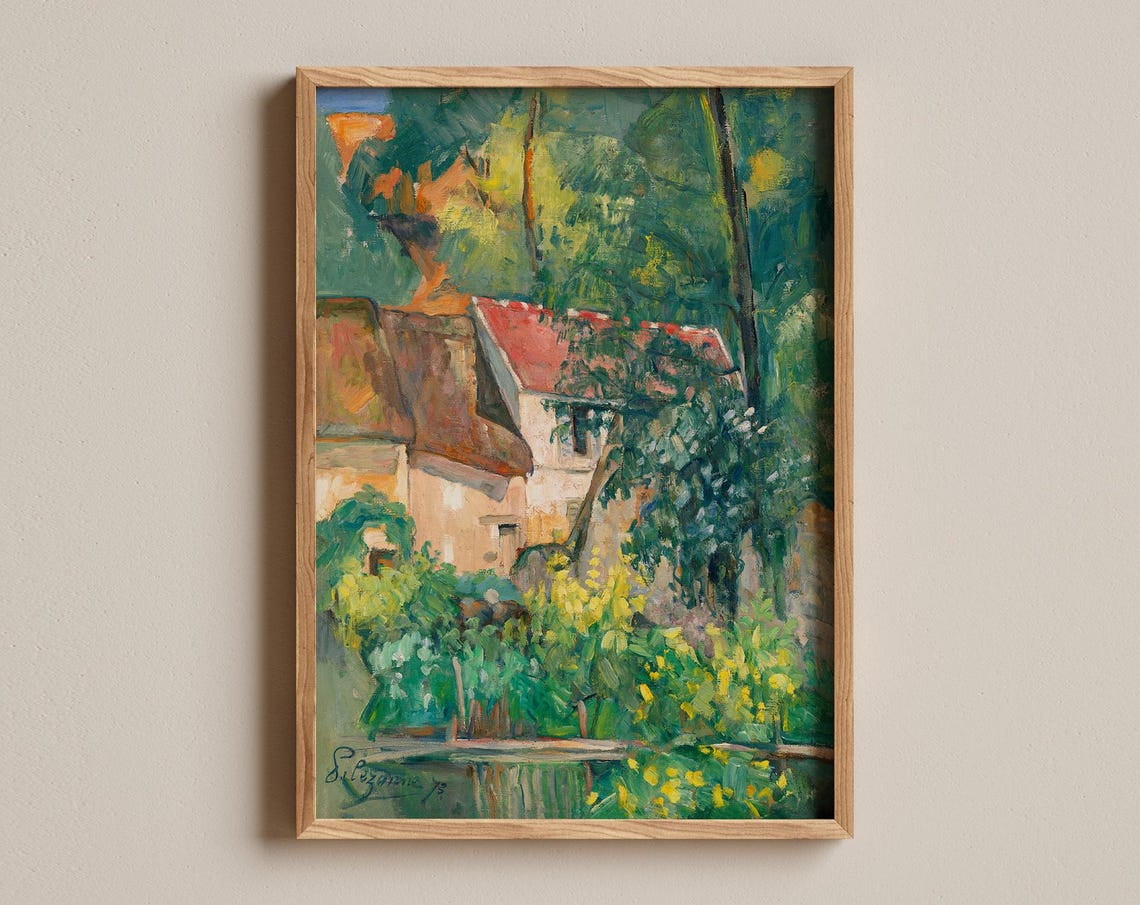 House Of Père Lacroix Print, Paul Cézanne Impressionist Landscape ...