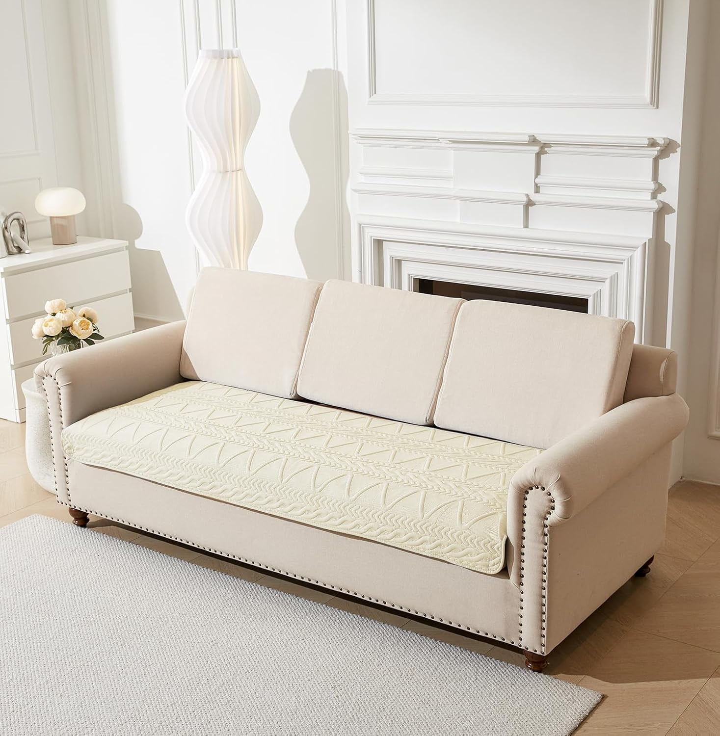 House of Quirk Sofa Covers Cotton Quilted Fabric 1234 Seater Sofa Cover ...