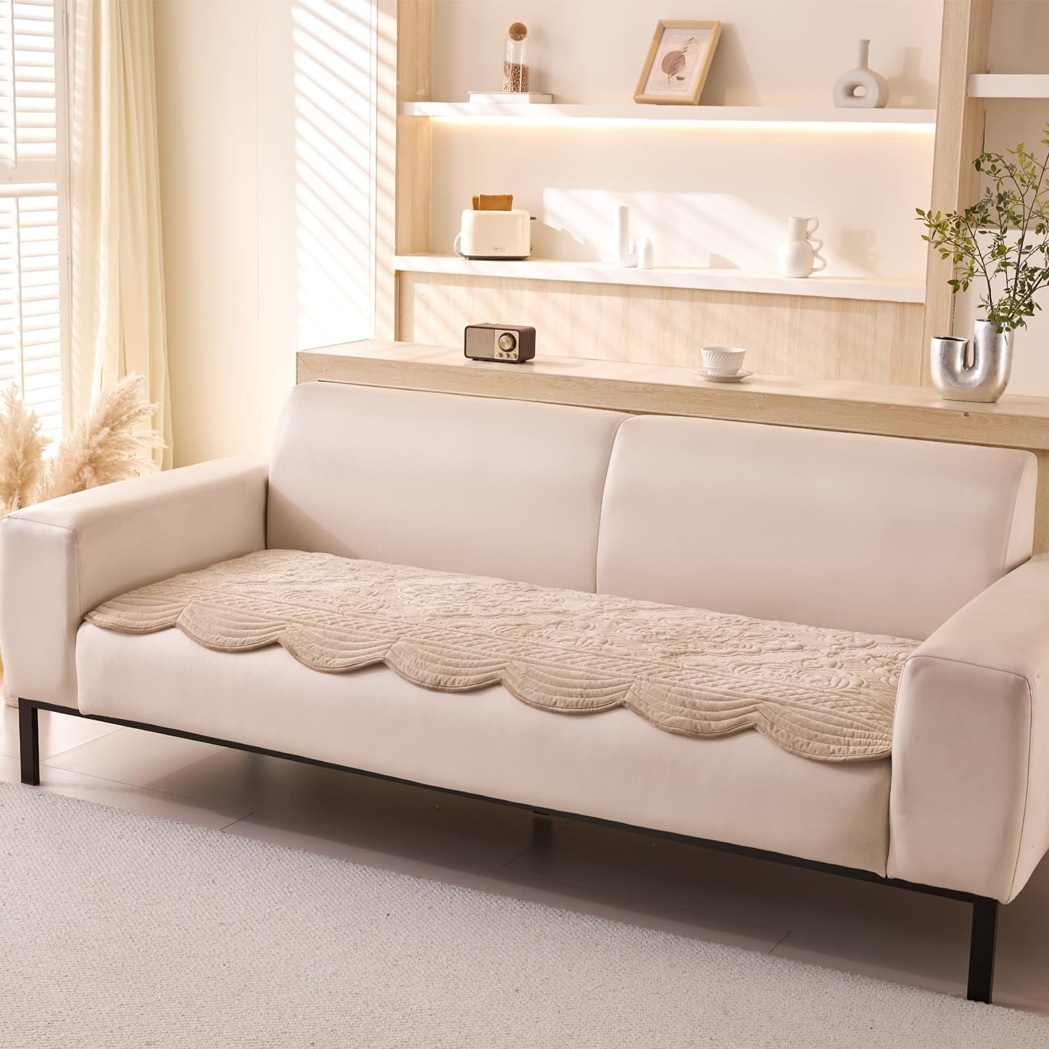 House of Quirk polyester Sofa Covers Bohemian Circle Embroidery Quilted ...