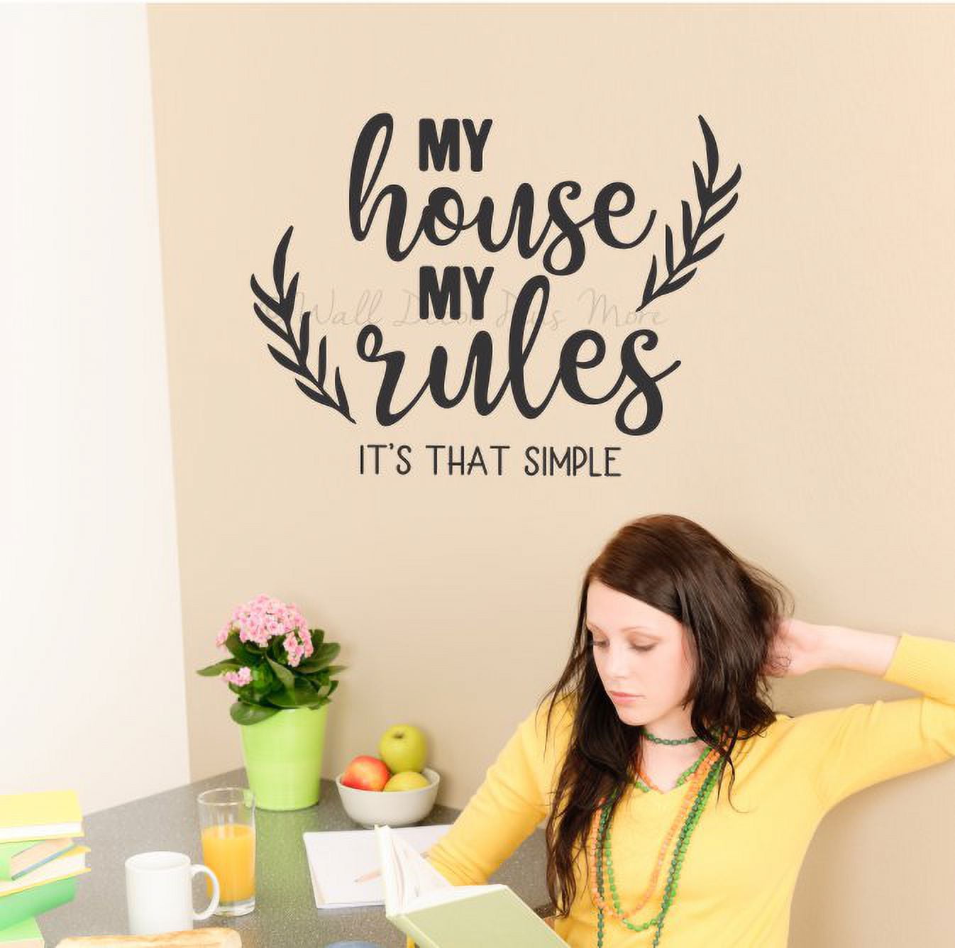 House Rules Decal for Walls Inspirational Wall Quote Family Room Decor ...