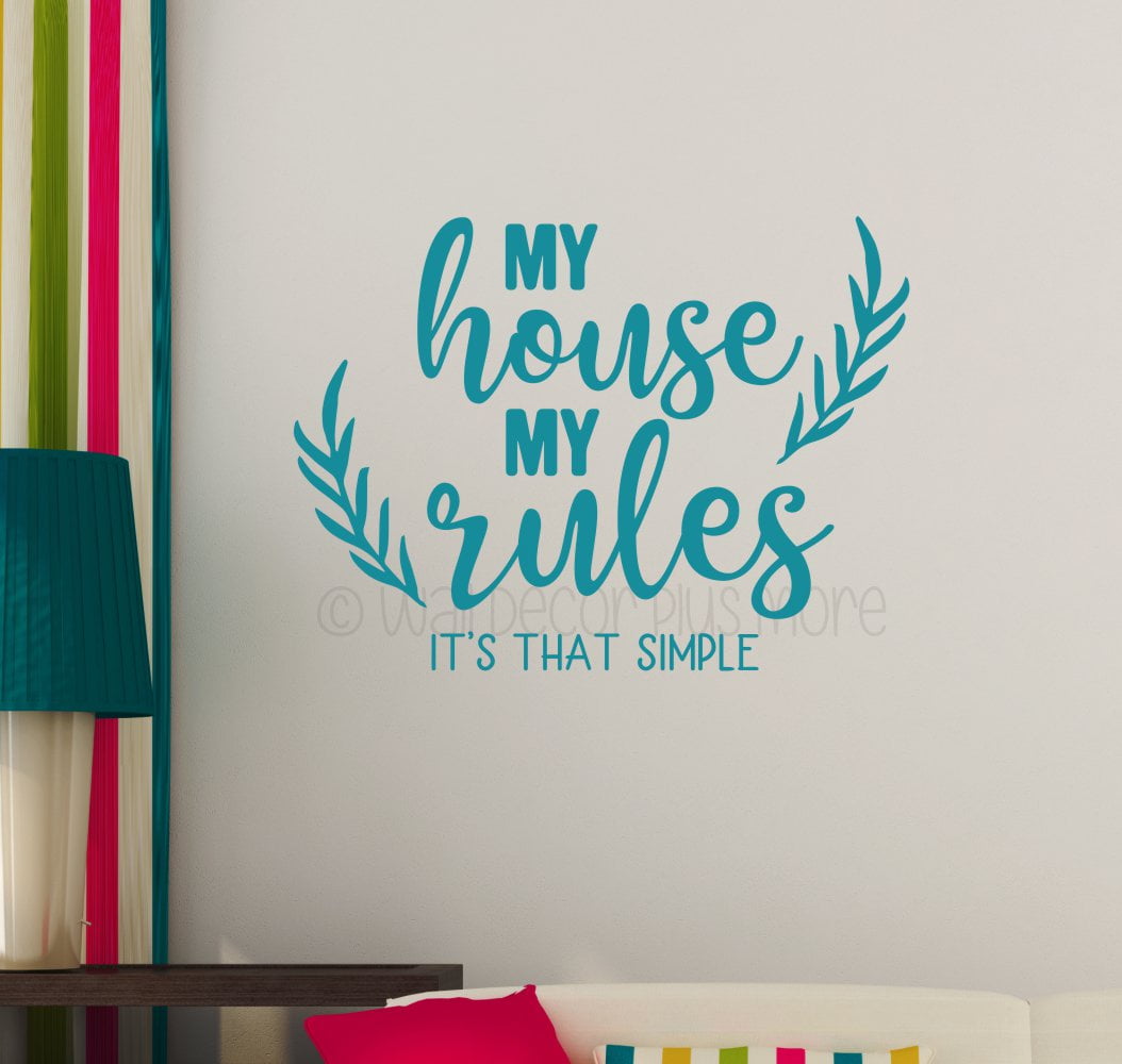 House Rules Decal for Walls Inspirational Wall Quote Family Room Decor ...