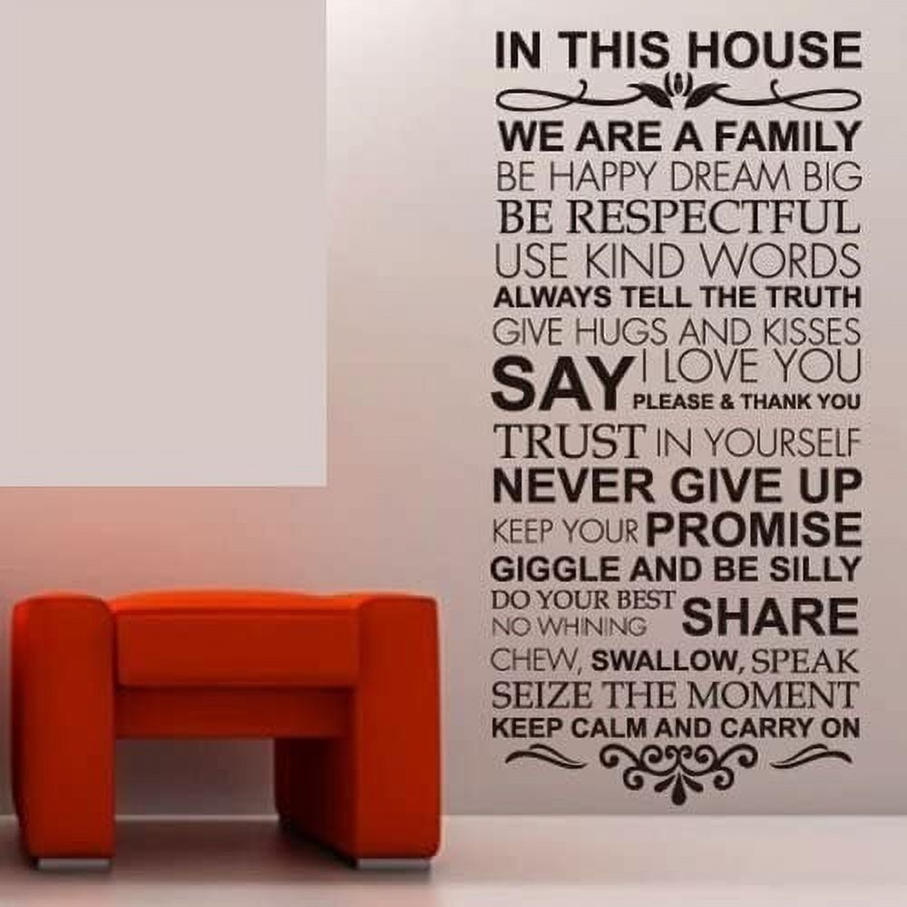 House Rules Family Love Large Wall Stickers Quotes Decals Home ...