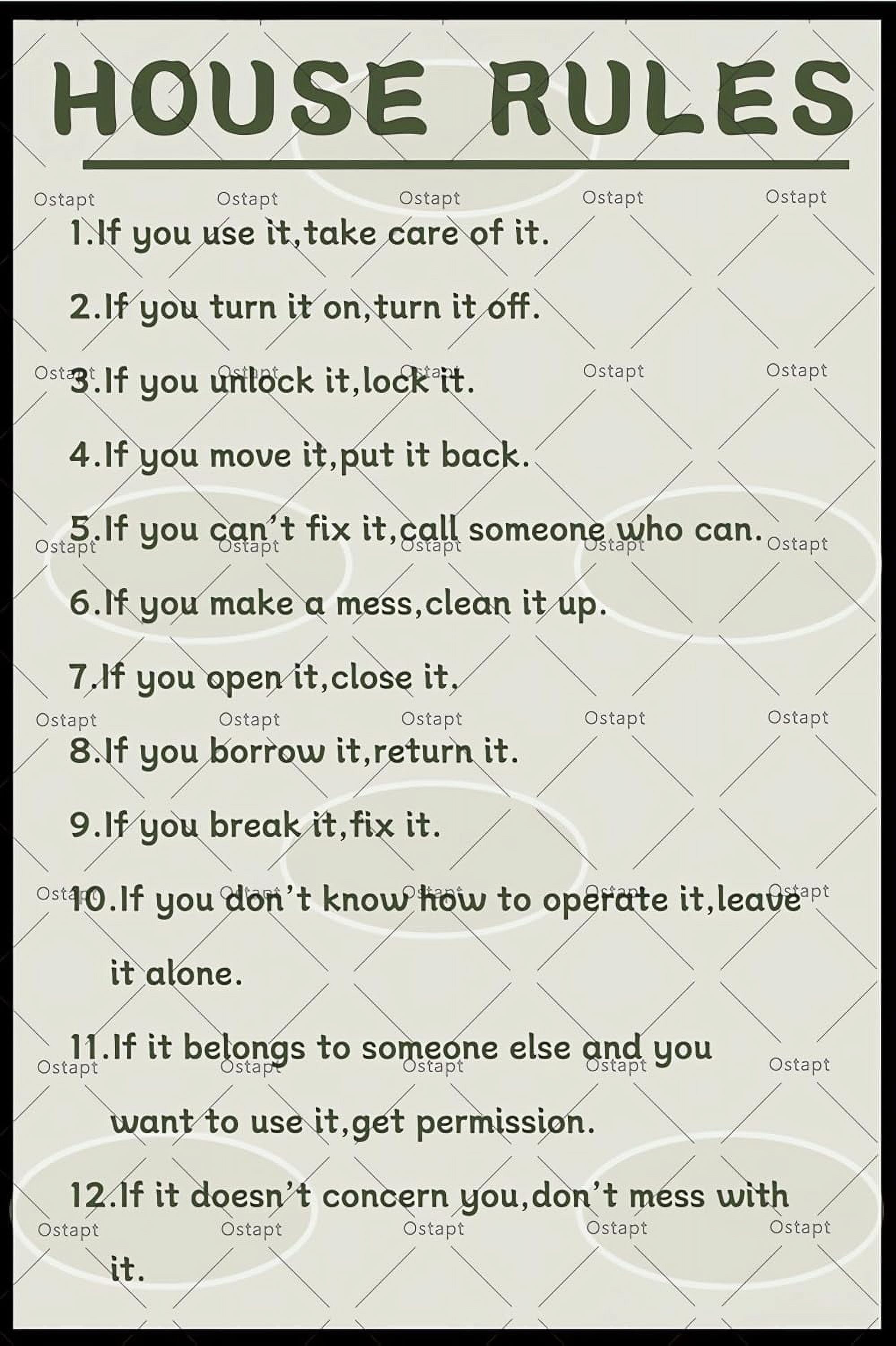 House Rules Funny Metal Tin Sign If You Open It Close It Metal Plaque ...