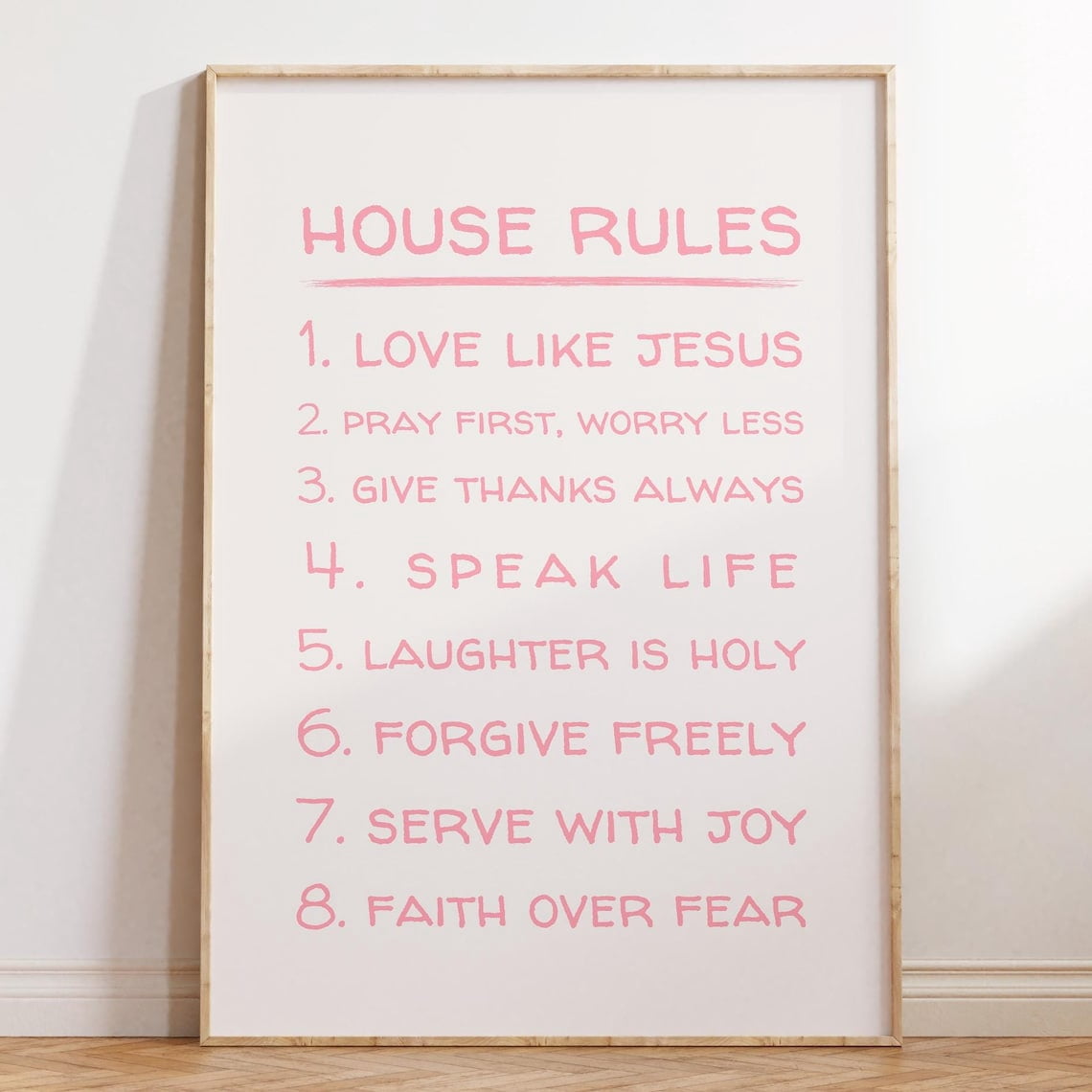 House Rules Poster Christian Wall Art Bible Verse Wall Art Trendy ...