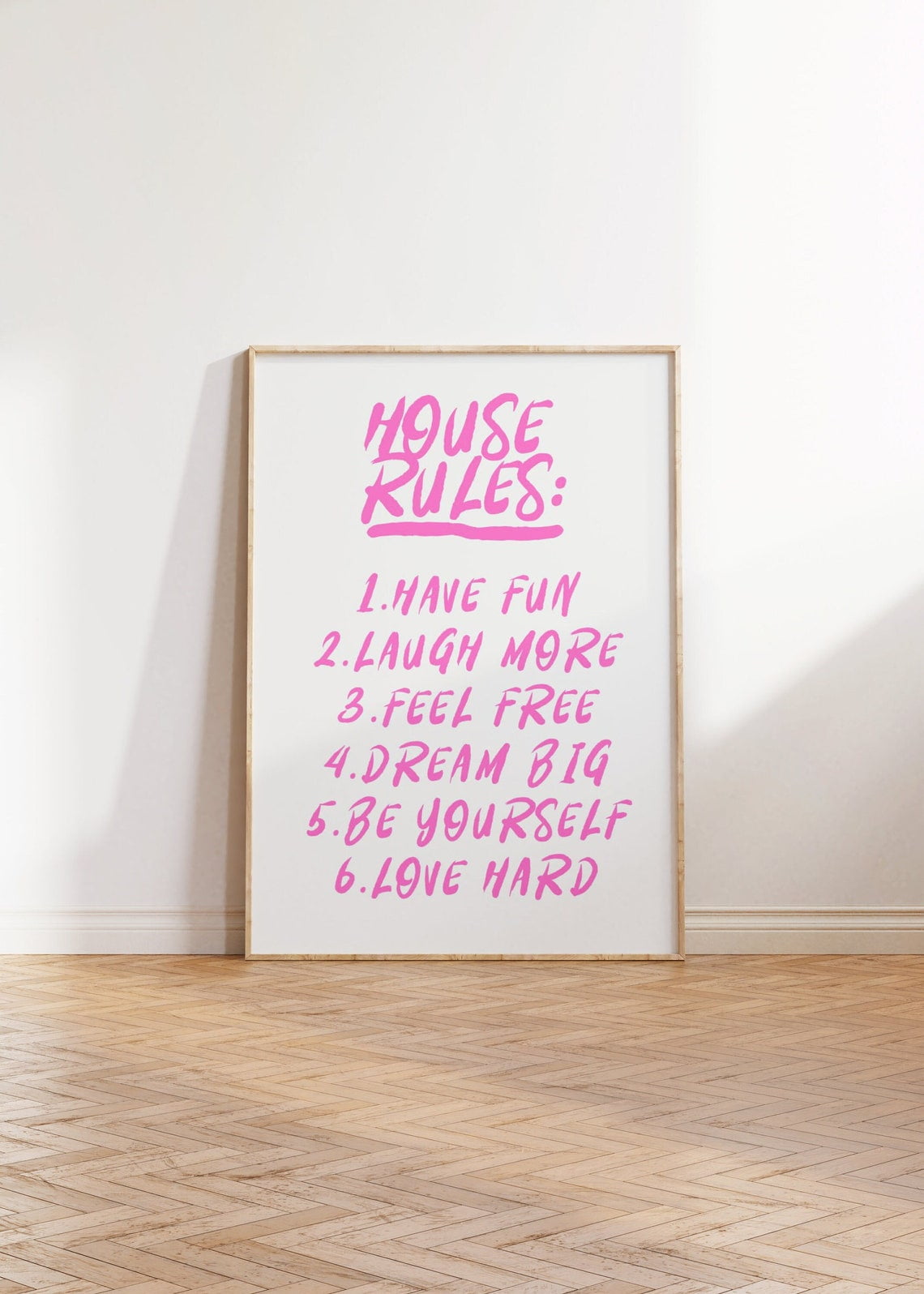 House Rules Poster, Pink Rules, Rules Art Poster, Retro Poster Wall Art ...