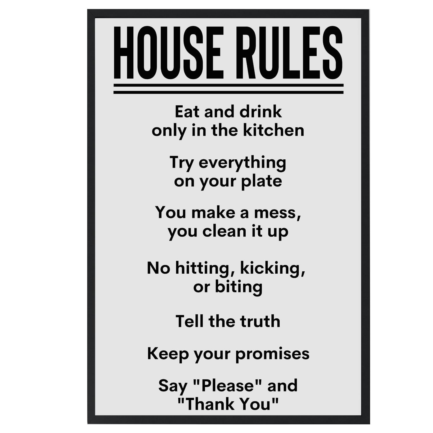 House Rules Sign Wall - Family Rules , Modern Printed Quotes on ...
