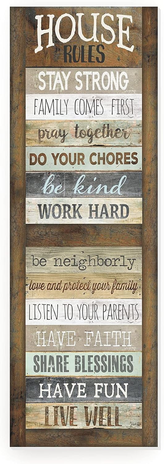 House Rules Wood Rustic Style Wall Décor Sign - Walmart.com