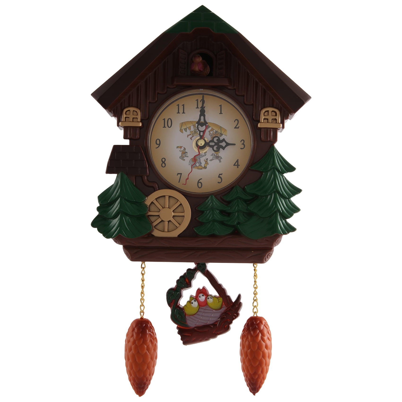House Shape 8 Inches Wall Clock Clock Vintage Bird Timer Living Room ...