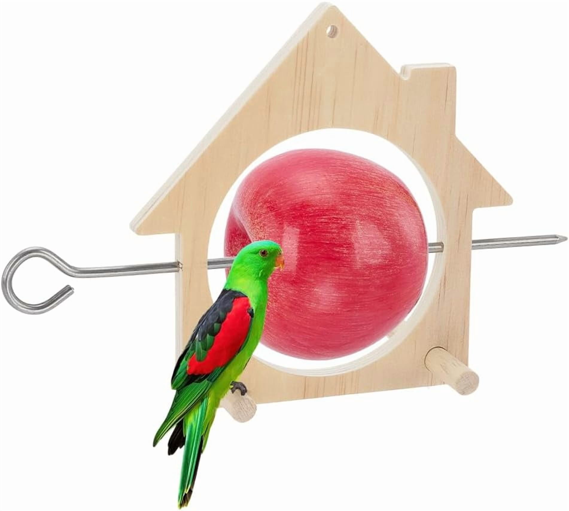 House Shape Wooden Hanging Birds Feeder 5.9x8.93x0.4inch Fruit Holder ...