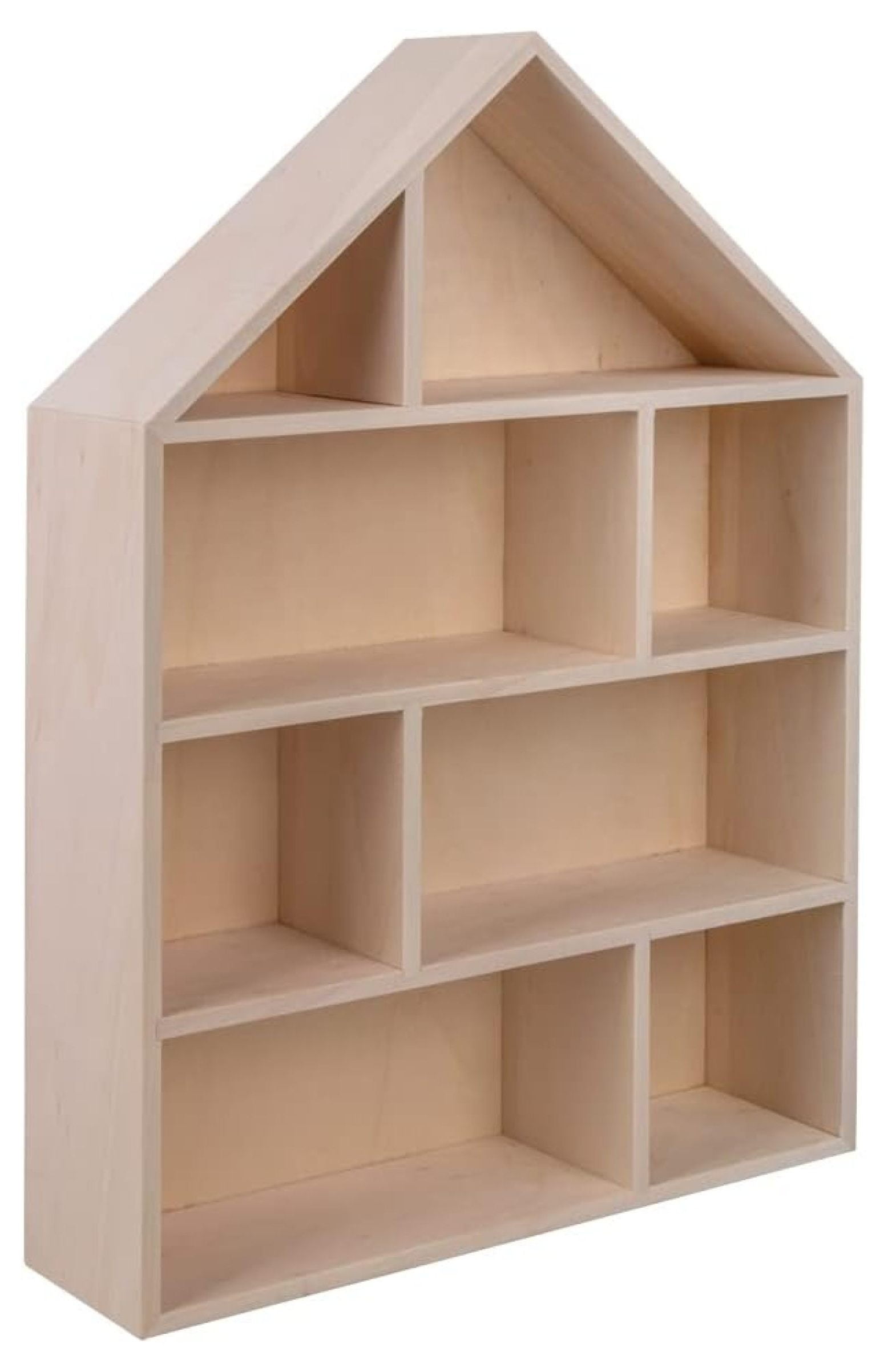 House-Shaped Wall Display Case for Collectables, Multi-Compartment Wall ...