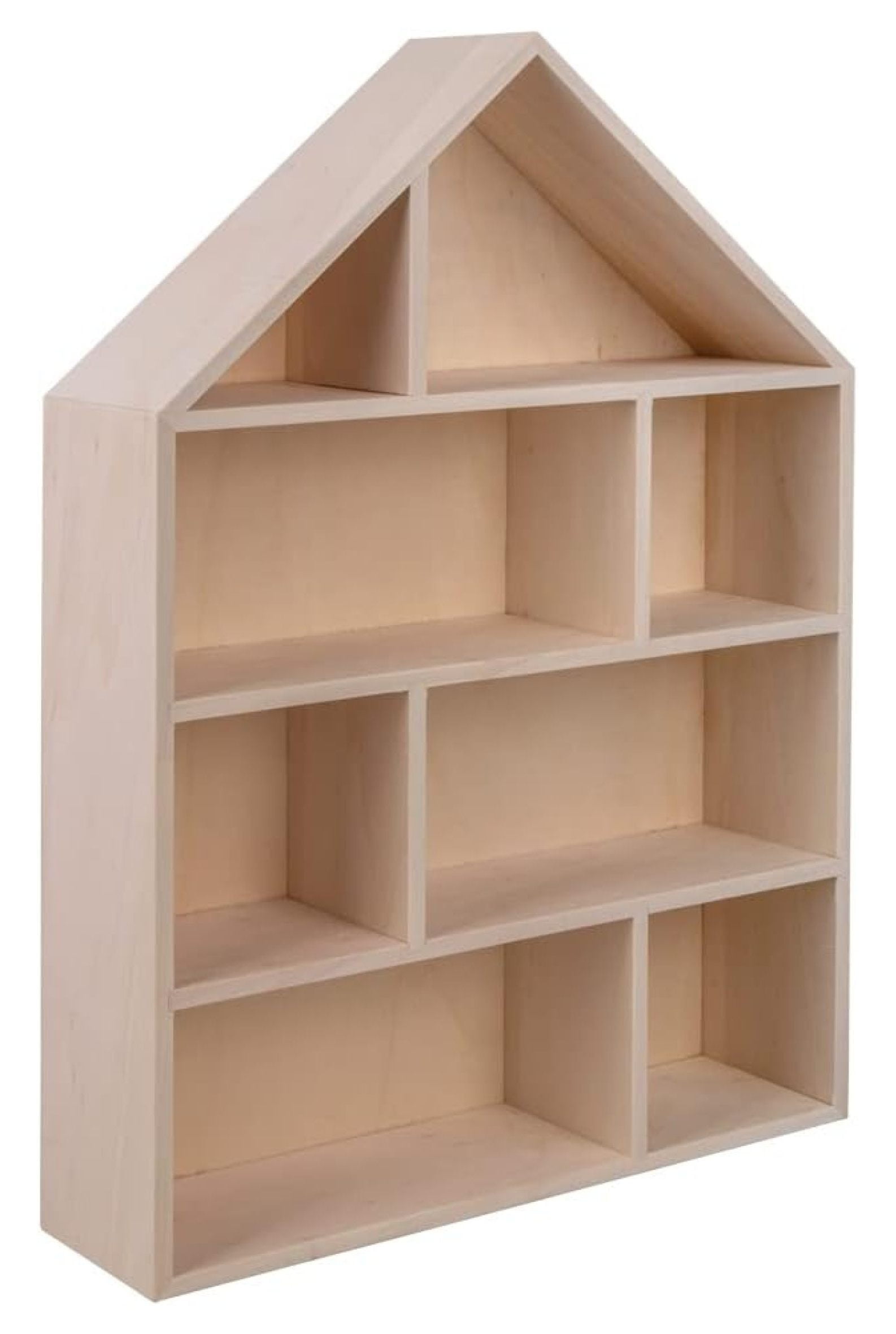 House-Shaped Wall Display Case for Collectables, Multi-Compartment Wall ...