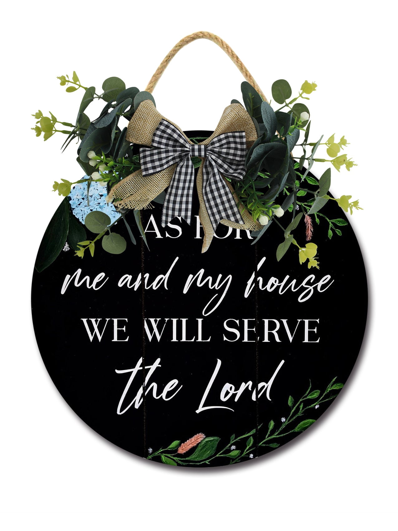 As For Me And My House Sign for Front Door Decorations, Rustic Round ...