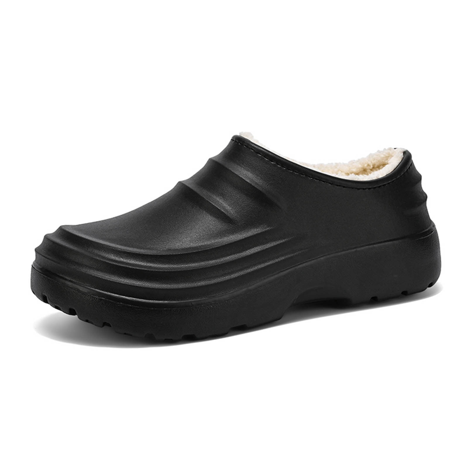 House Slippers for Men Arch Support Pull On Lined House Shoes Wide ...