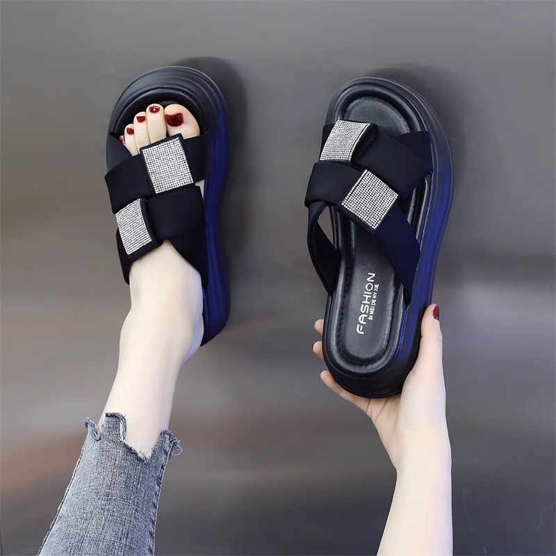 House Slippers Platform Female Shoes Slides Lady Summer Clogs Woman Med ...