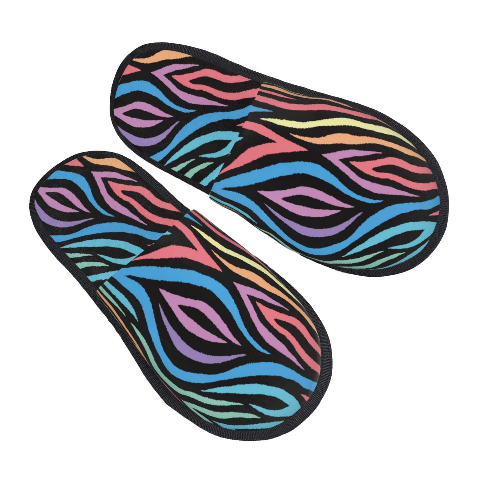 House Slippers for Women Men - Abstract Colorful Lines Soft House Shoes ...