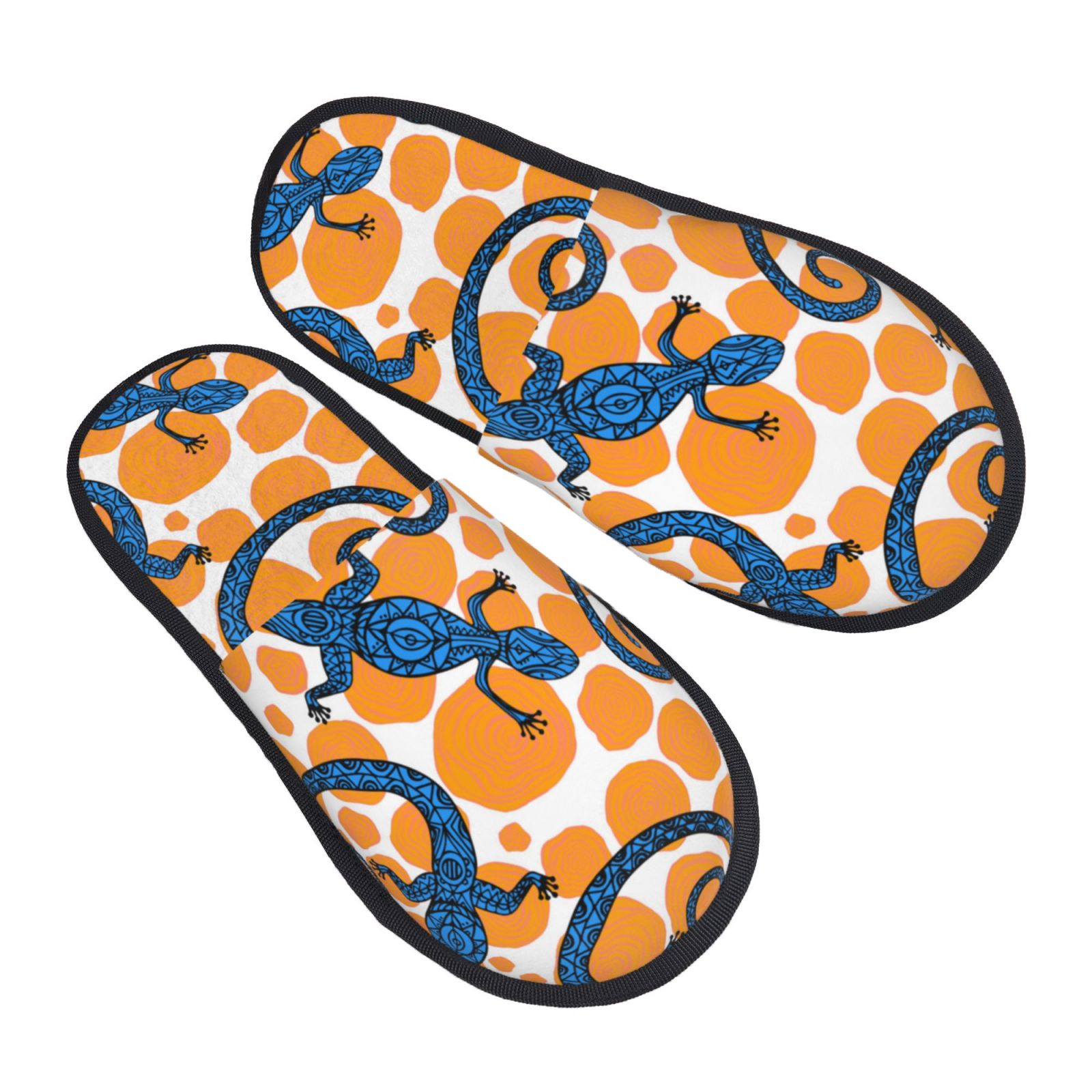 House Slippers for Women Men - Bohemian Lines Gecko Lizards Soft House ...