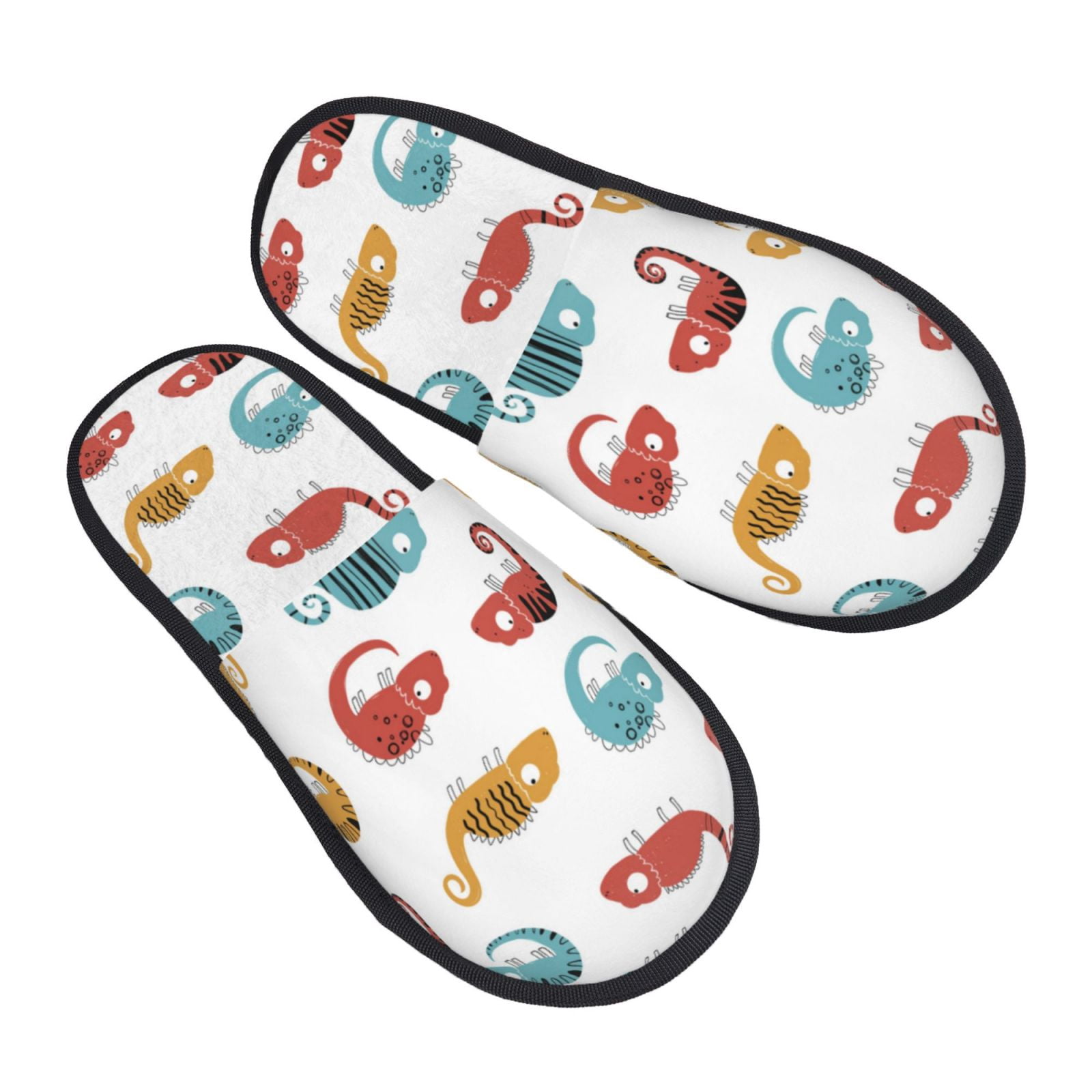 House Slippers for Women Men - Cartoon Cute Chameleon Lizard_A ...
