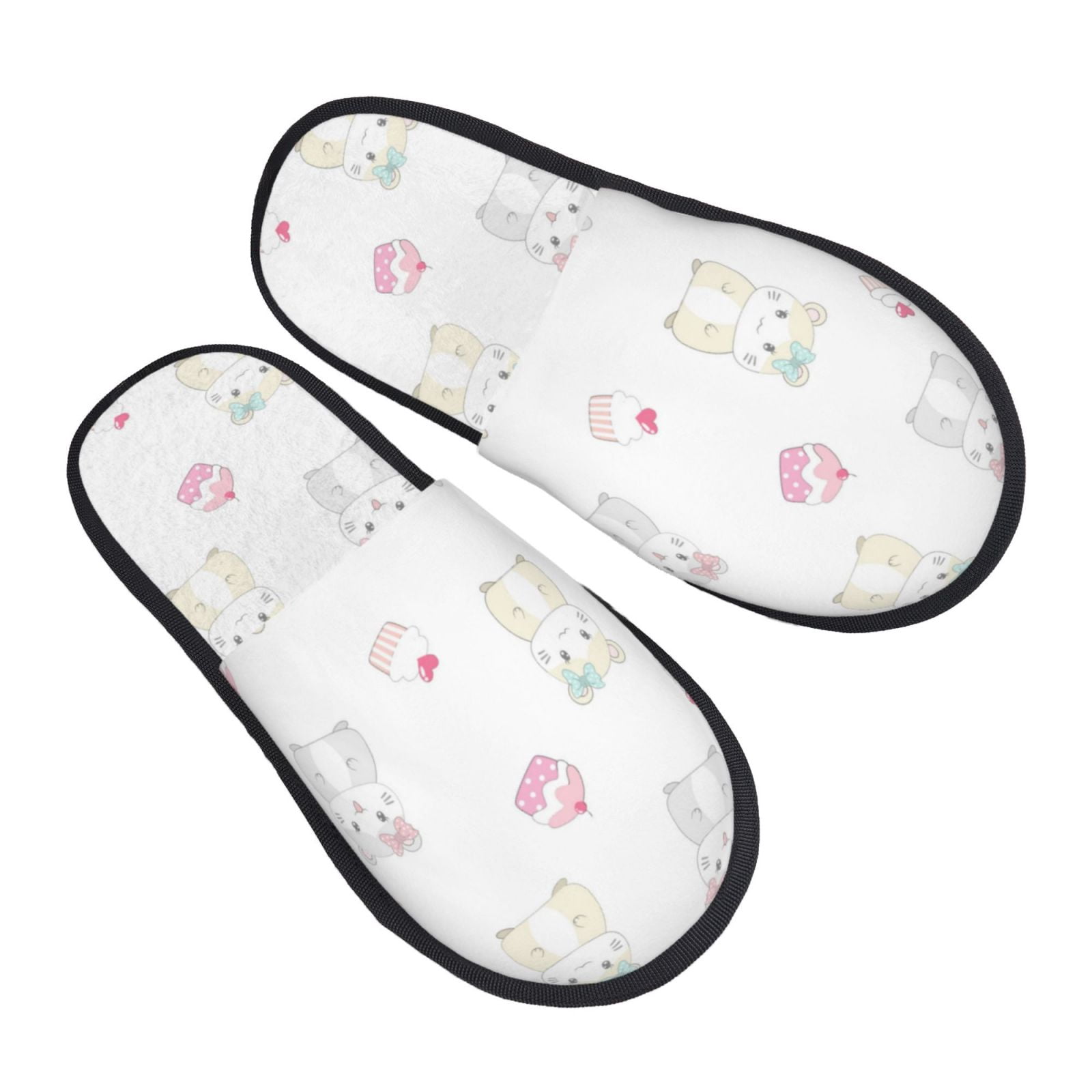 House Slippers for Women Men - Cartoon Cute Hamster Cake Soft House ...
