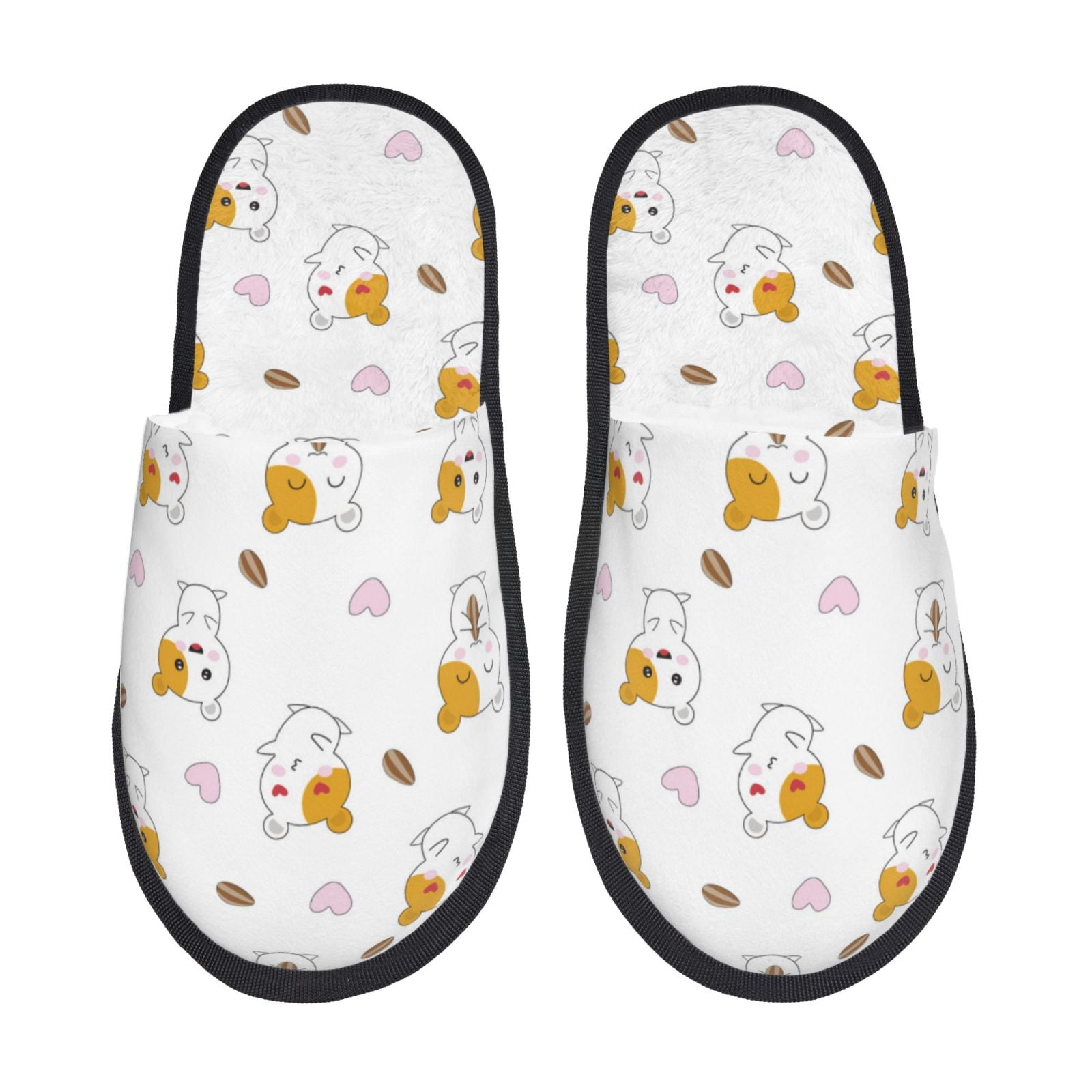 House Slippers for Women Men - Cartoon Cute Hamster Love Warm Non-slip ...