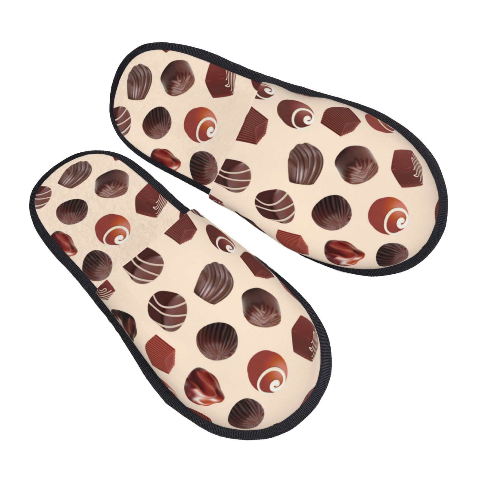 House Slippers for Women Men - Chocolate Print No.J94 Soft House Shoes ...