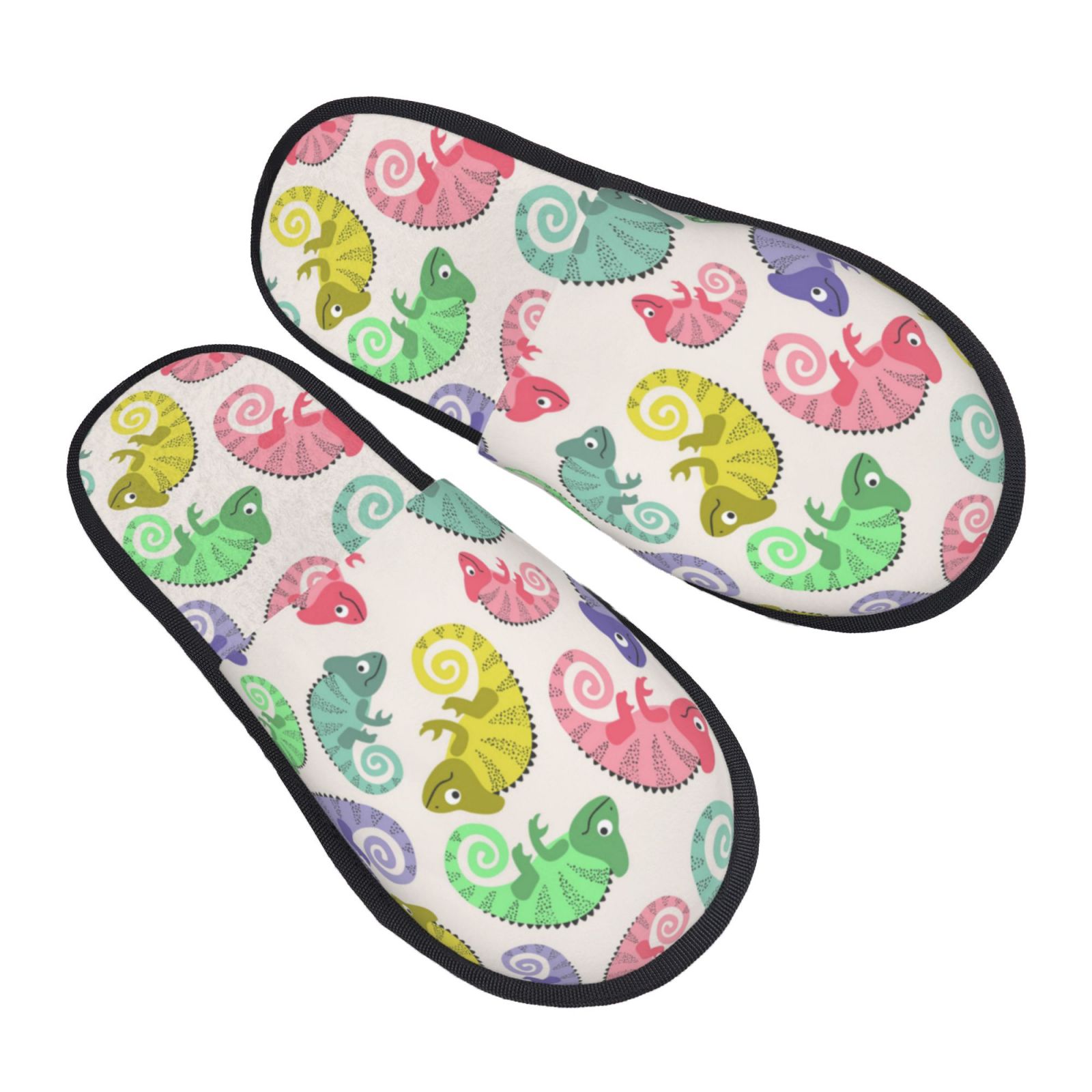 House Slippers for Women Men - Colorful Cute Chameleons Soft House ...