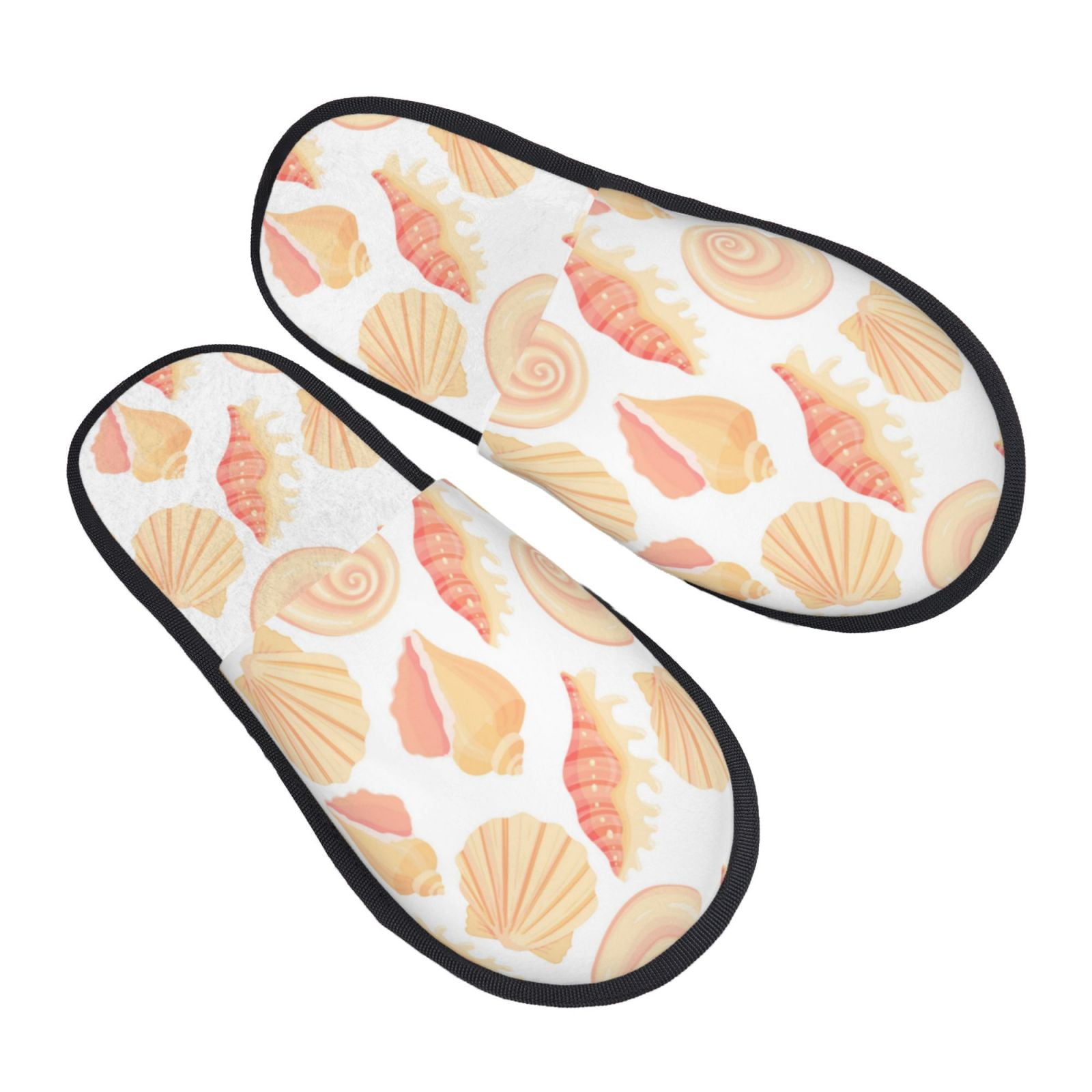House Slippers for Women Men - Conch Shells Print No.9050 Soft House ...