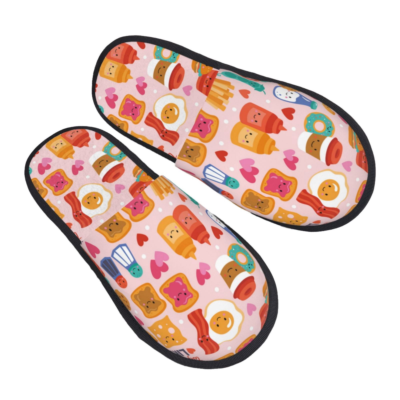 House Slippers for Women Men - Cute Food Egg Bread Fries Lightweight ...