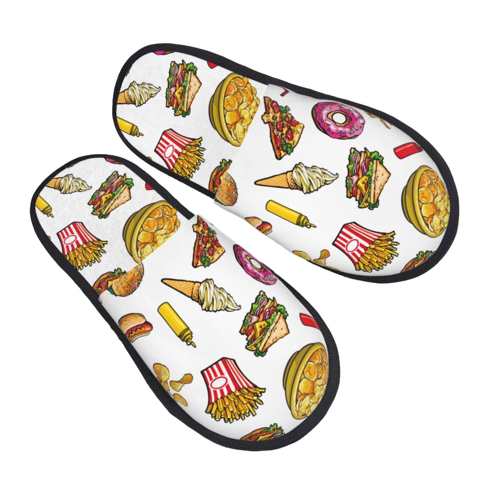 House Slippers for Women Men - Cute Food Ketchup Potato Chips ...