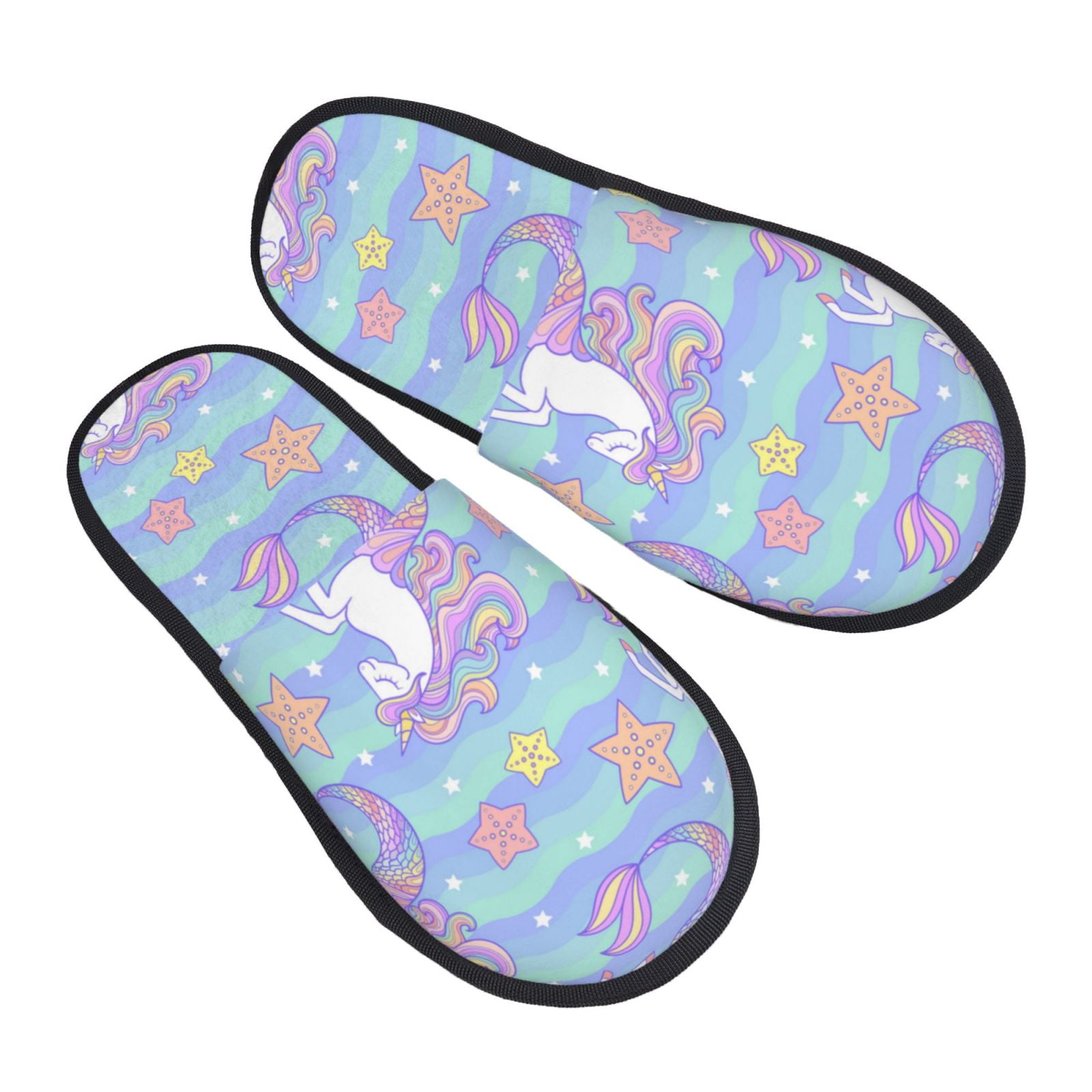 House Slippers for Women Men - Dreamy Colorful Fishtail Horse Soft ...