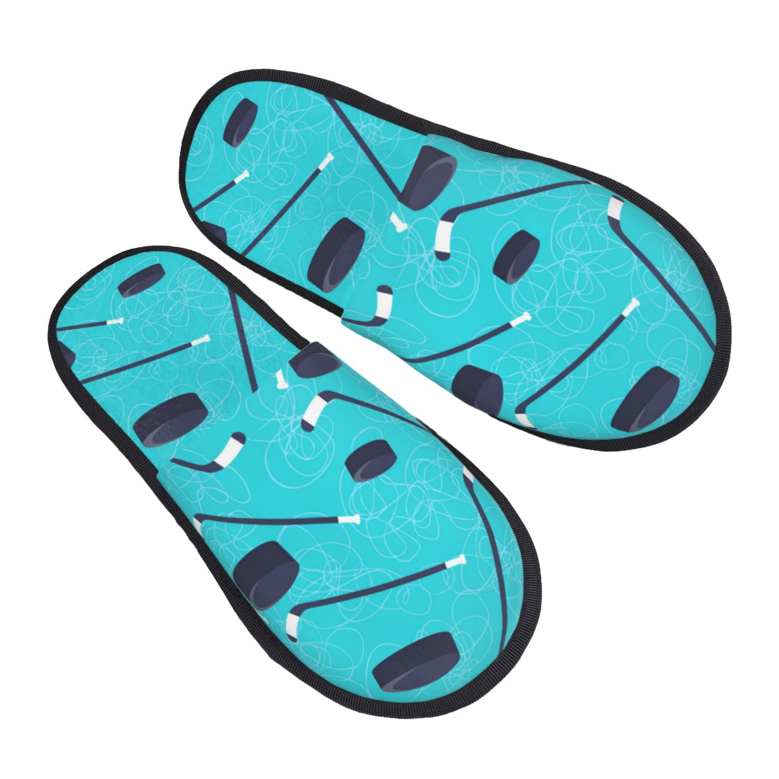 House Slippers for Women Men - Hockey stick blue cute Lightweight House ...