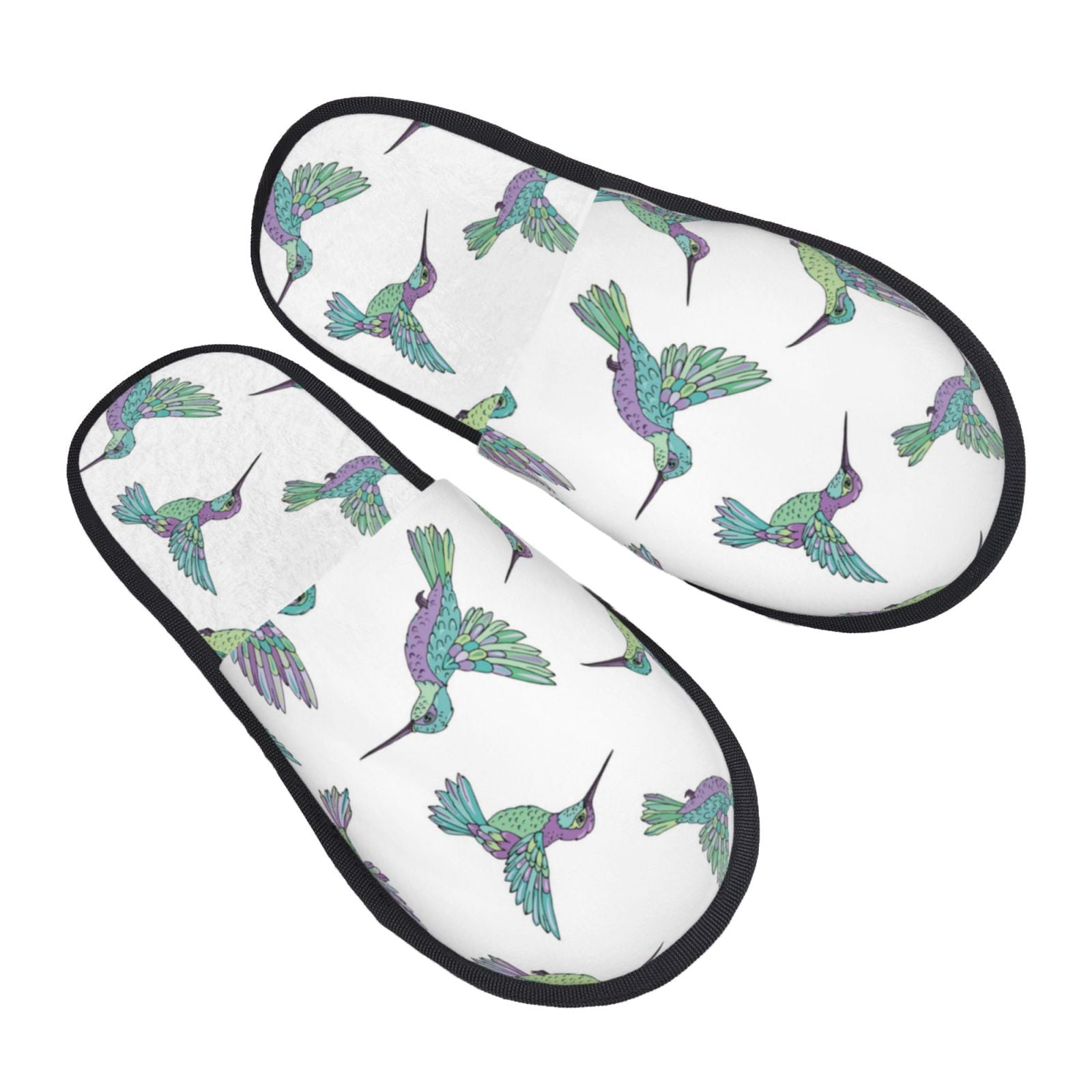 House Slippers for Women Men - Hummingbird Print White Lightweight ...