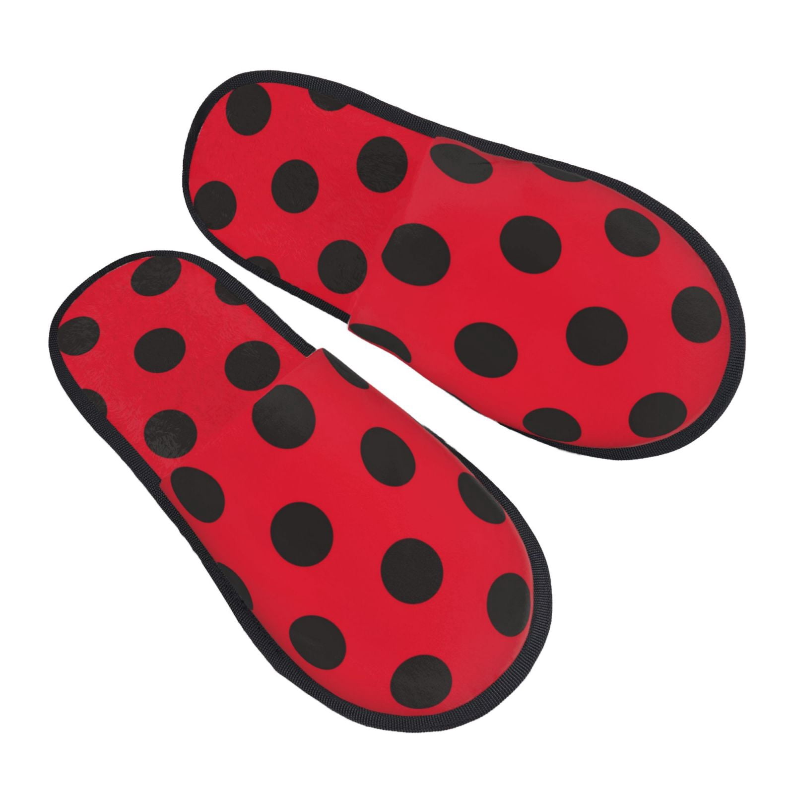 House Slippers for Women Men - Ladybug black dotted spots red ...