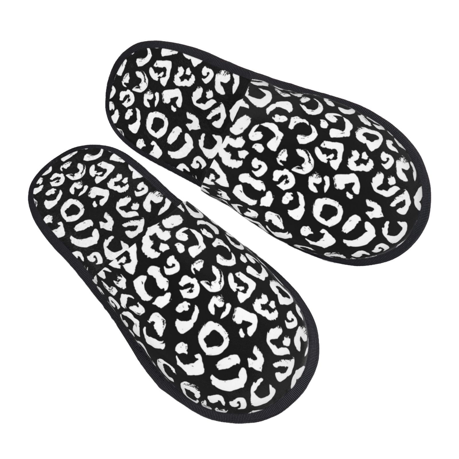 House Slippers for Women Men - Leopard cool black white print ...