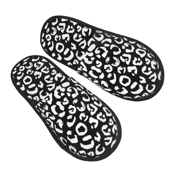 House Slippers for Women Men - Leopard cool black white print ...