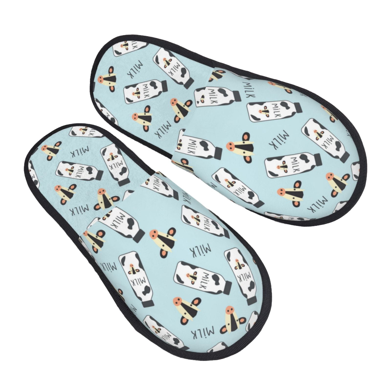 House Slippers for Women Men - Milk Bottles And Cow Head Lightweight ...