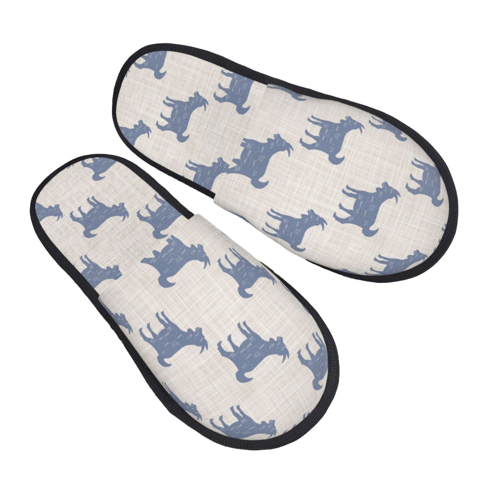 House Slippers for Women Men - Minimalist Plaid Cartoon Cute Goat Soft ...