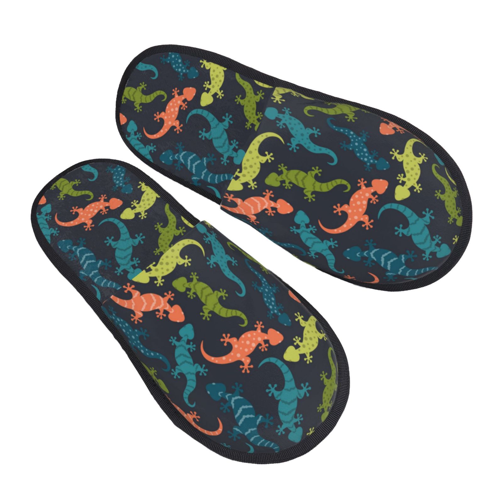 House Slippers for Women Men - Multicolor Cute Lizard Gecko Soft House ...