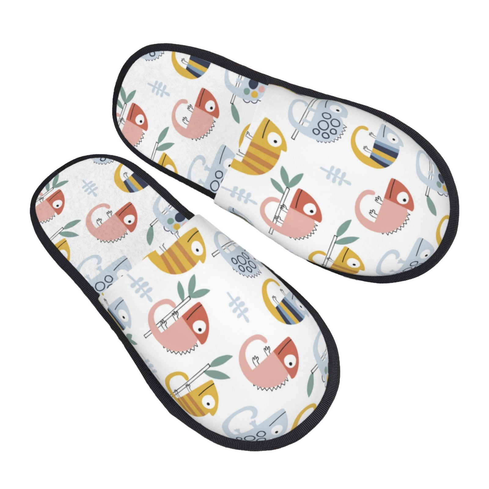 House Slippers for Women Men - Q Version Cute Chameleon Lizard Soft ...